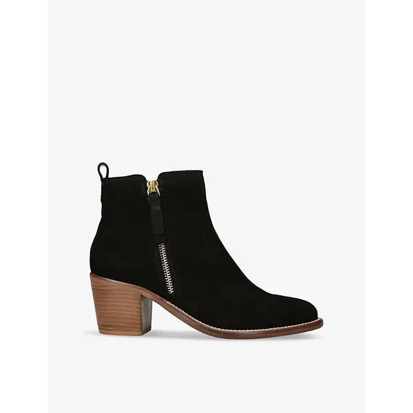 Carvela Secil Block-heel Suede Ankle Boots - Black