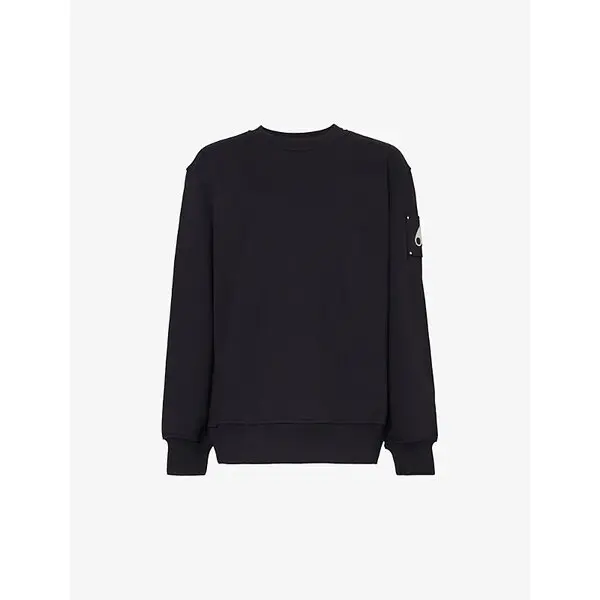 Moose Knuckles Hartsfield Brand-motif Cotton-jersey Sweatshirt - Black