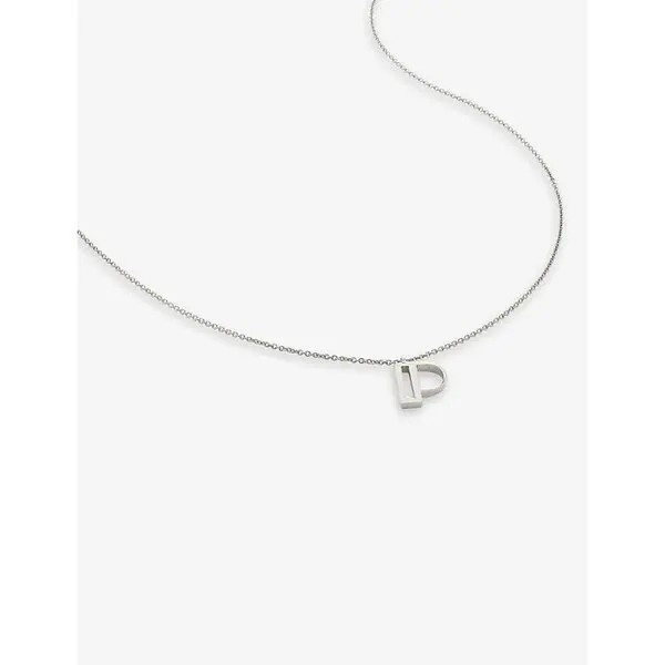 Monica Vinader P Letter Charm Pendant Necklace - Sterling Silver