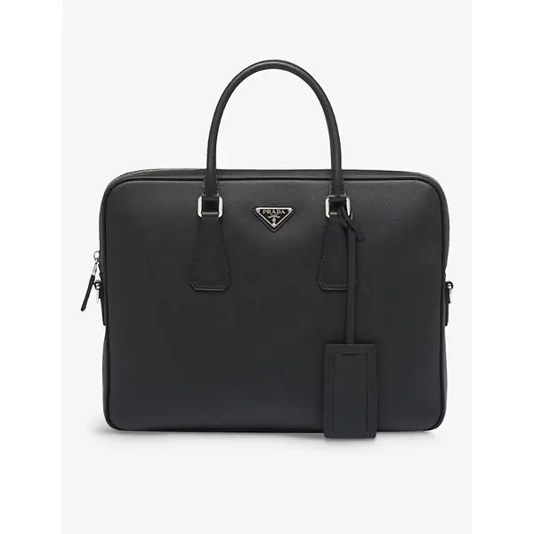Prada Brand-plaque Saffiano Leather Work Bag