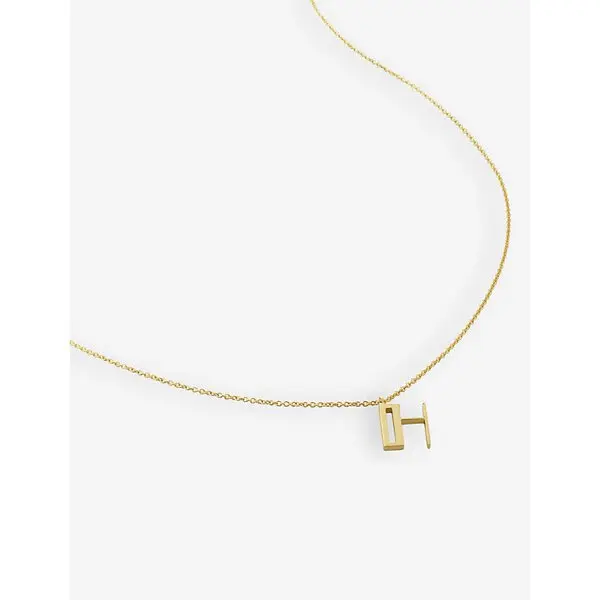 Monica Vinader H Letter-charm Yellow -plated Vermeil Sterling-silver Pendant Necklace - Gold