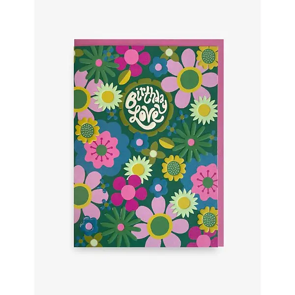 RASPBERRY BLOSSOM Birthday Love' Greetings Card 18cm X 13cm