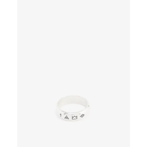 SERGE DENIMES 4 Symbols Sterling Ring