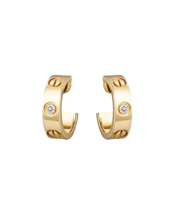 Cartier Love 18ct Yellow Gold And Diamond Earrings - One-Color
