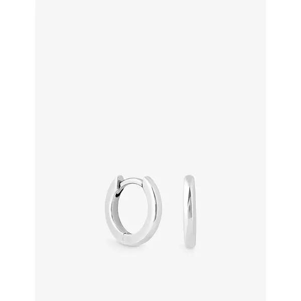ASTRID & MIYU Rhodium-plated Huggie Earrings