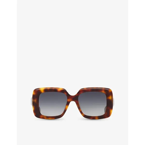 Celine Cl40263i Bold 3 Dots Square Sunglasses - Brown
