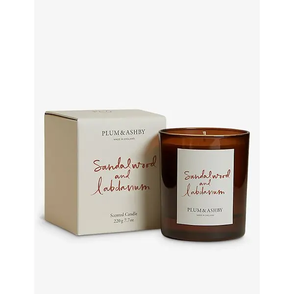 PLUM AND ASHBY Sandalwood & Labdanum Soy-wax Candle 220g