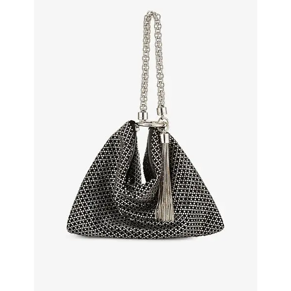 JIMMY CHOO Callie Crystal-embellished Leather Shoulder Bag