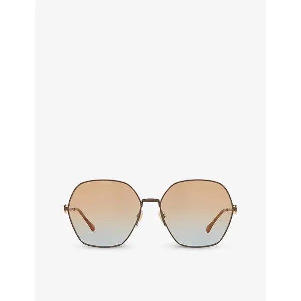 Gucci Rectangle-frame Metal Sunglasses