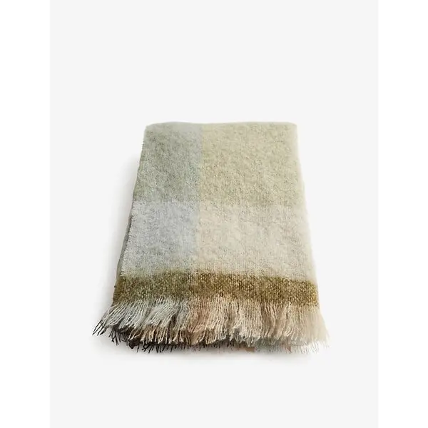SOHO HOME Curtis Check-print Mohair-blend Throw 172 X 130cm