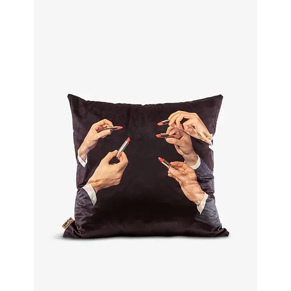 SELETTI X Toiletpaper Graphic-print Woven Cushion 67cm X 67cm - One-color