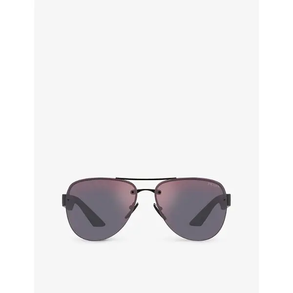 Prada Pilot-frame Metal Sunglasses - Black