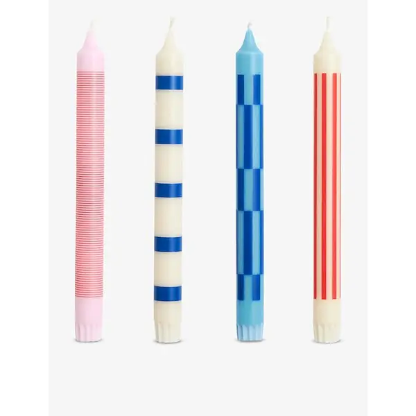 HAY Graphic-pattern Wax Candles Set Of Four