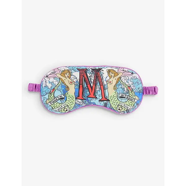 JESSICA RUSSELL FLINT M For Mermaids Patterned Silk Sleep Mask
