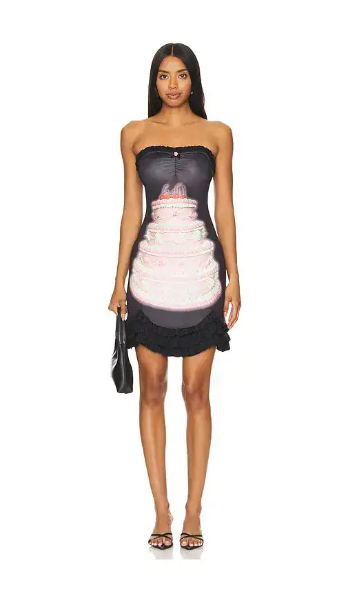 Nodress Birthday Cake Print Stretchy Dress In Black - 66% Off  