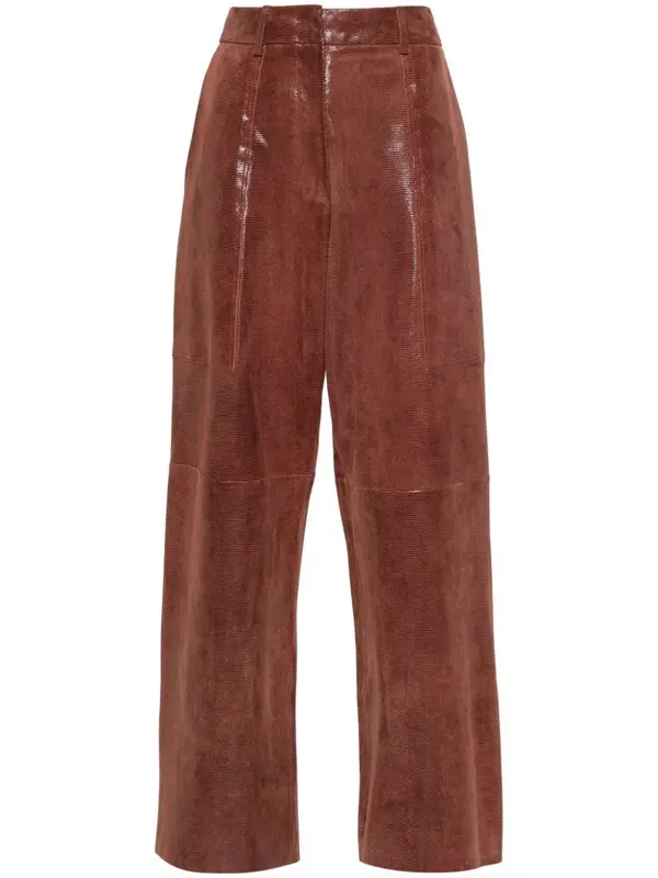 FORTE_FORTE Suede Straight Leg Trousers