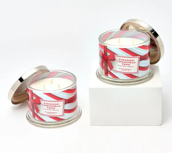 HOMEWORX BY SLATKIN + CO. S/2 14oz. Fireside Tree Candle