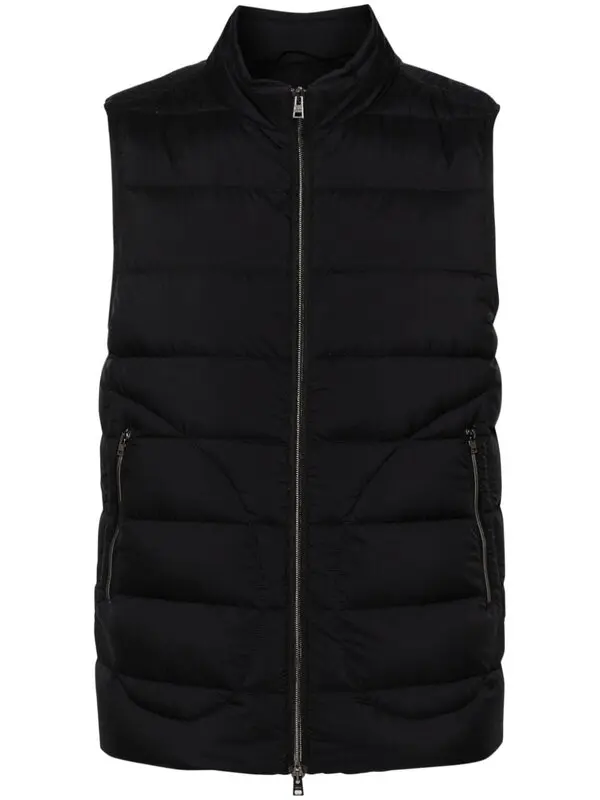 Herno Zip-up Quilted Down Gilet - Black