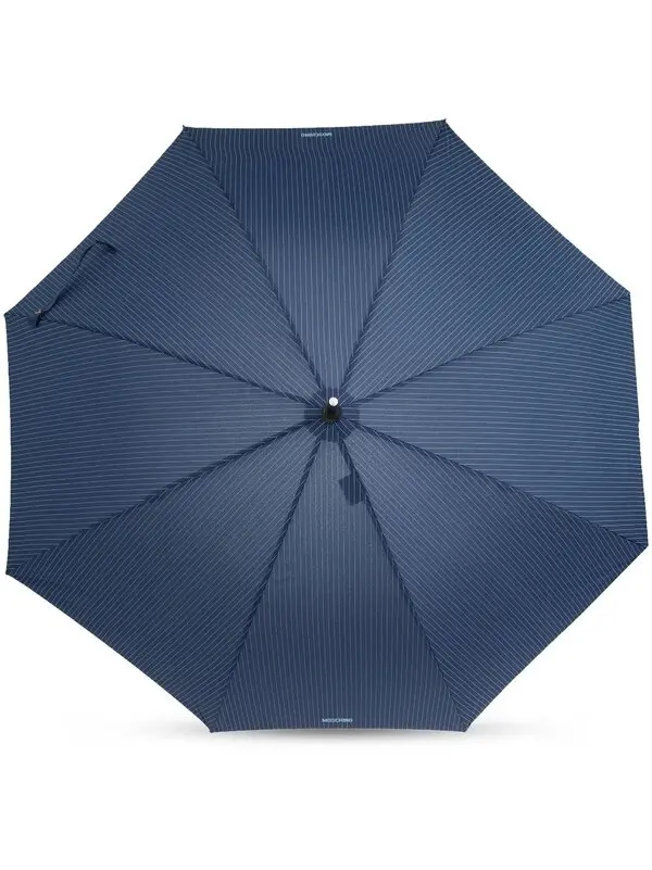 Moschino Pinstripe Crook Handle Umbrella