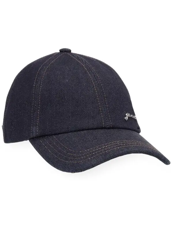 GANNI Logo-tag Denim Cap - Blue | Editorialist