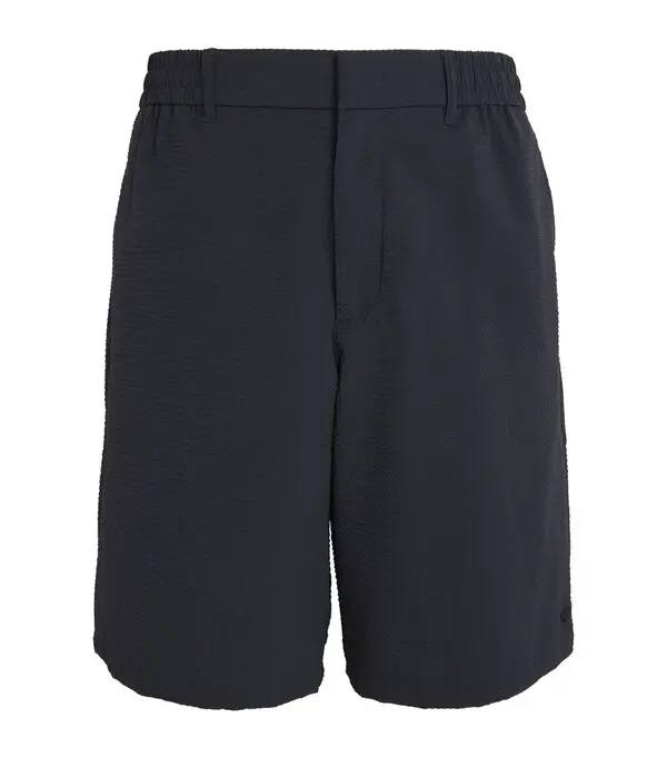 Emporio Armani Textured Tailored Shorts - Blue