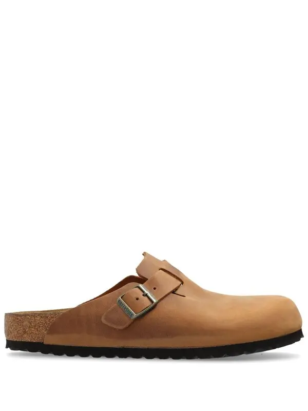 BIRKENSTOCK Boston Leather Slippers - Brown