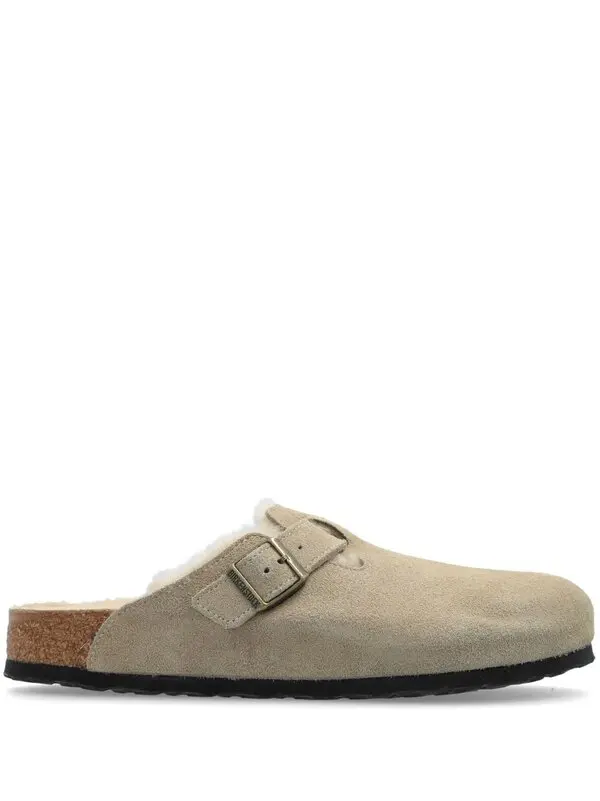BIRKENSTOCK Boston Suede Slippers - Neutrals
