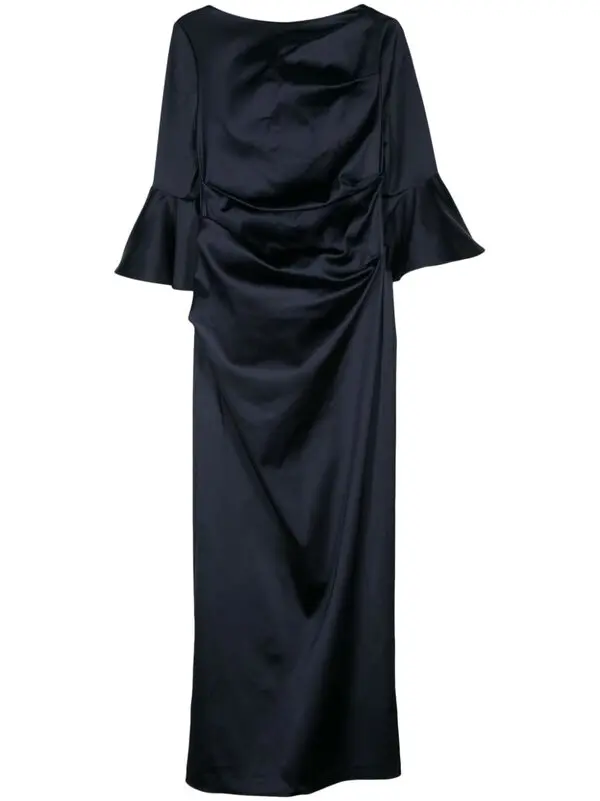 Talbot Runhof Gathered Duchess-satin Gown