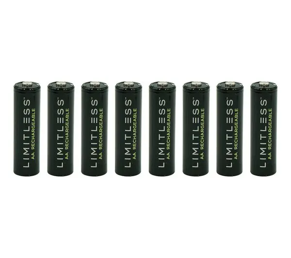LIMITLESS Rechargeable Set Of 8 Aa 2,700mah/1.2 V Batteries
