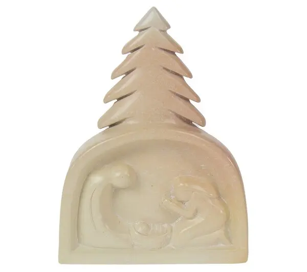 GLOBAL CRAFTS Carved Soapstone Holy Family Nati Ity Under Tree