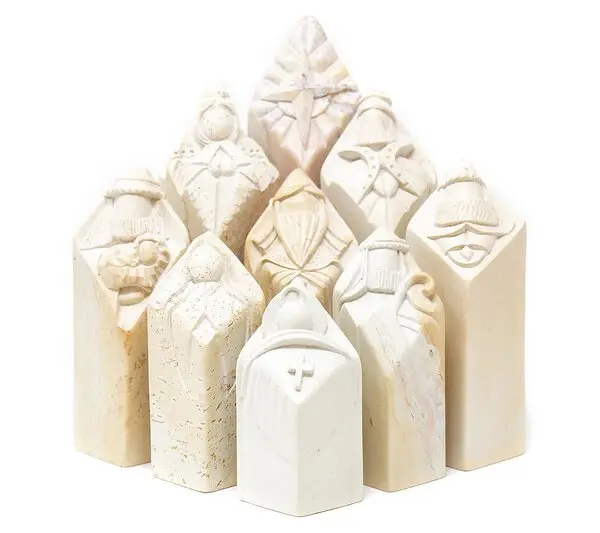 GLOBAL CRAFTS 9pc Carved Kenya Soapstone Nativi Y Set