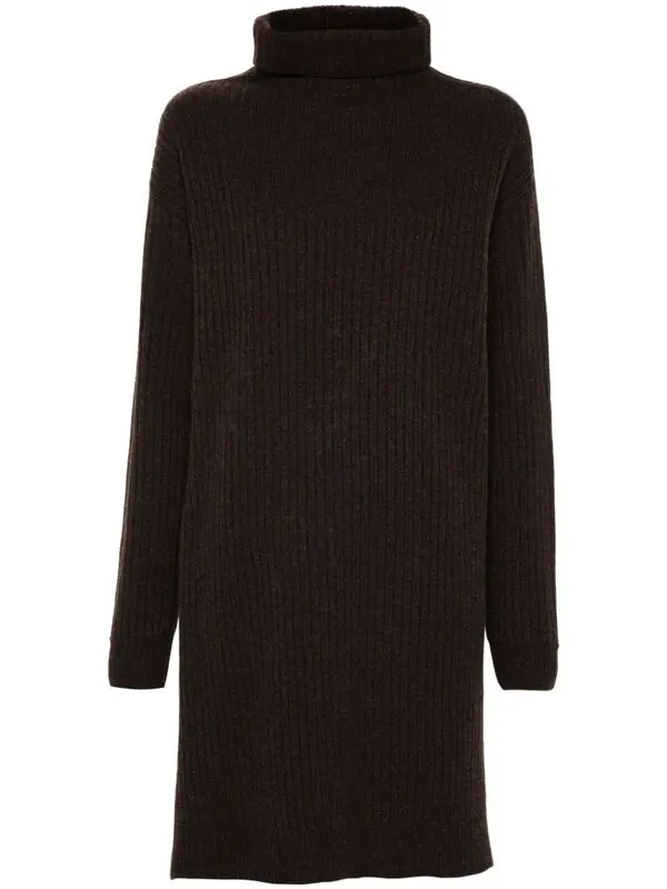 Lemaire Chunky-Knit Wool Midi Dress In Brown - 41% Off | Editorialist