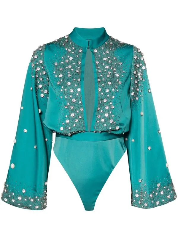SAIID KOBEISY Beaded Bodysuit