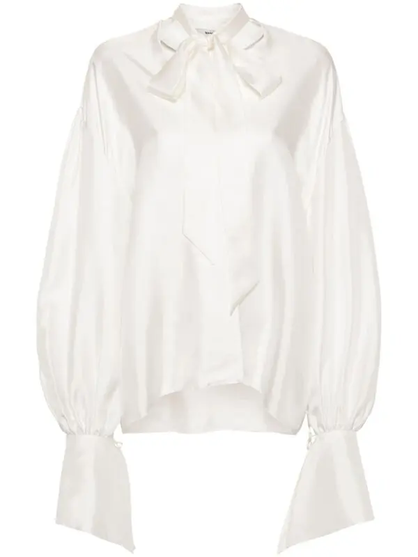 MANURI Gathered Silk Blouse