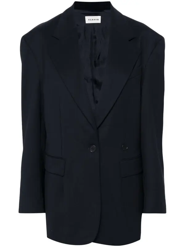 P.a.r.o.s.h Single-breasted Virgin Wool Blazer - Blue