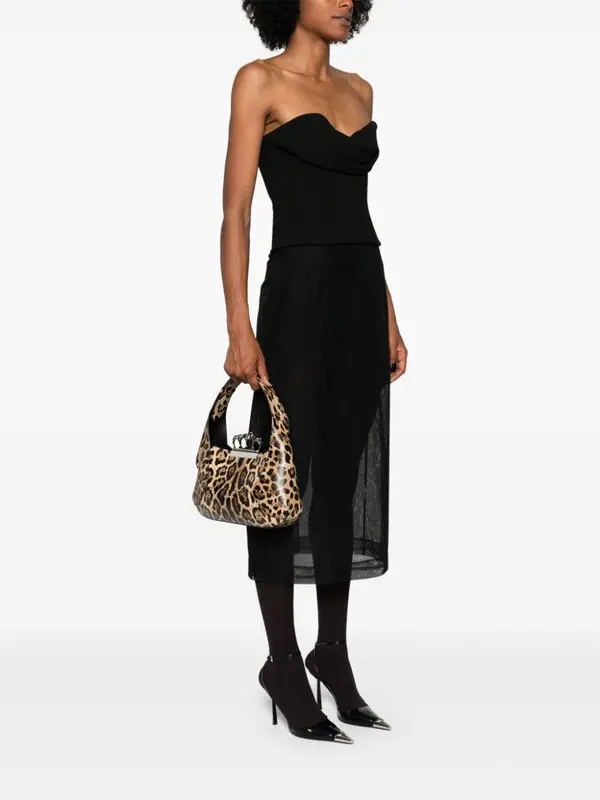 Alexander McQueen Jewelled Leopard-print Shoulder Bag