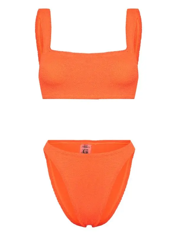 Hunza G Xandra Crinkled Bikini Set - Orange