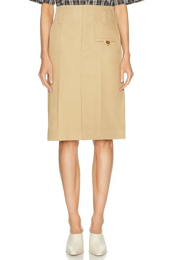 Bottega Veneta Midi Skirt - Pale Oak