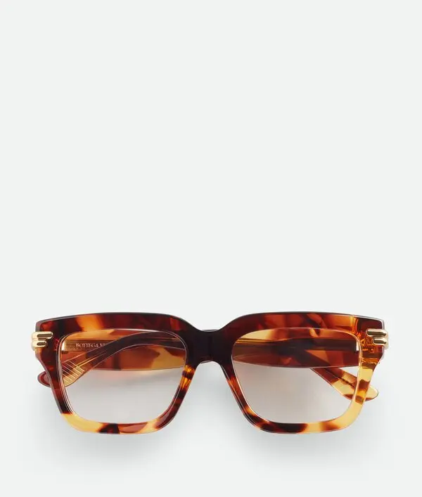 Bottega Veneta Square Eyeglasses - Havana/transparent