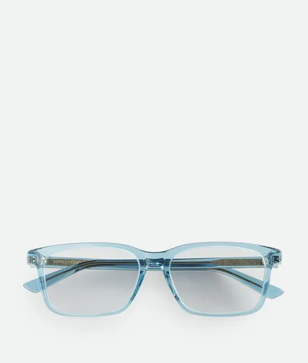 Bottega Veneta Rectangular Eyeglasses - Light Blue/transparent