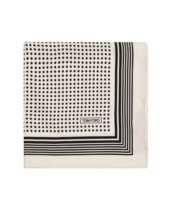 TOM FORD Silk Polka Dot Pocket Square - Ultramarin
