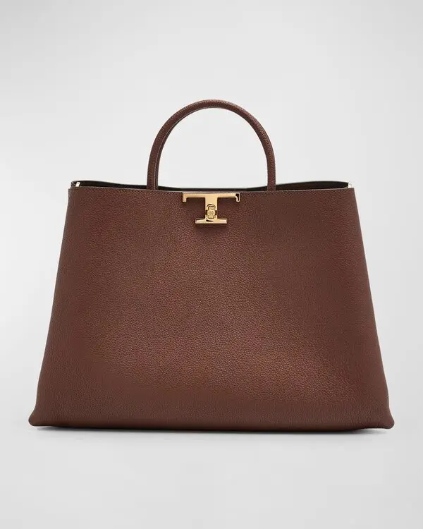 TOD'S Calf Leather Top-handle Bag - Mogano