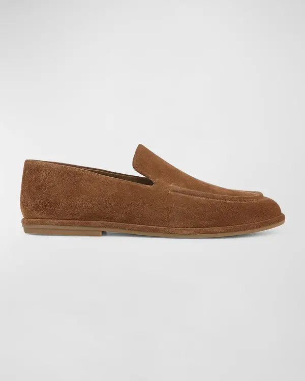 Vince Hann Suede Slip-on Loafers - Elm Wood Brown