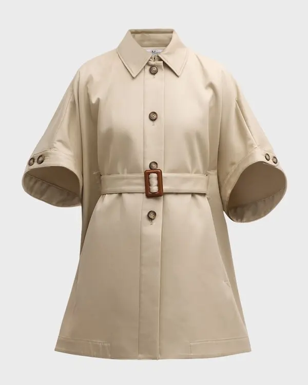 Max Mara Agape Cotton Cape - Beige