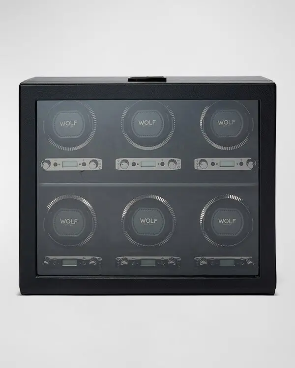 Wolf British Racing 6-piece Watch Winder - Black