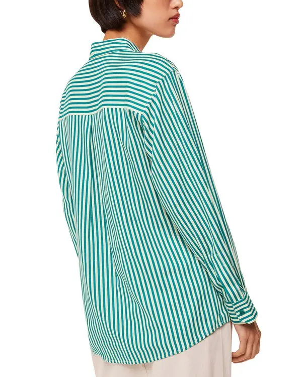 Whistles Seaside Striped Shirt - Green/multi