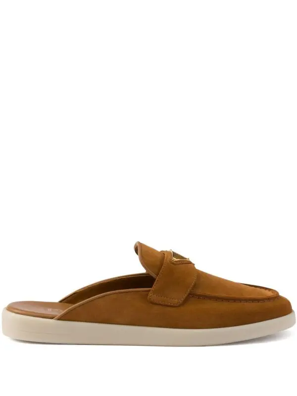 Prada Suede Slippers - Brown
