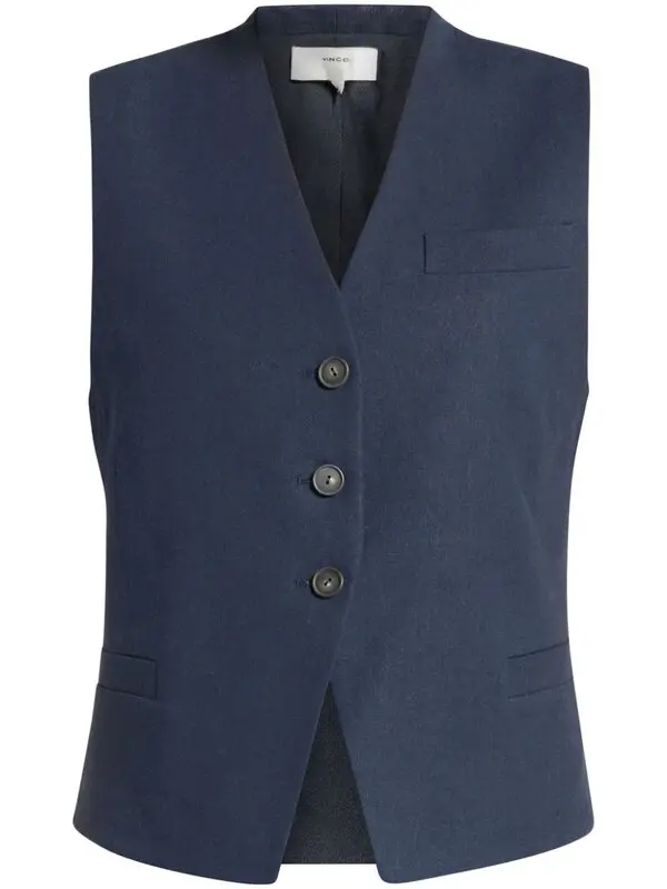 Vince Linen-blend Waistcoat