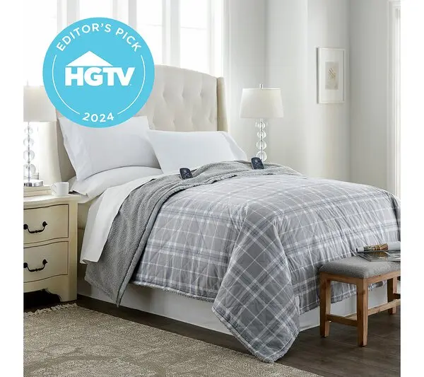 SHAVEL Micro Flannel Reverse To Sherpa Electri Blanket- King