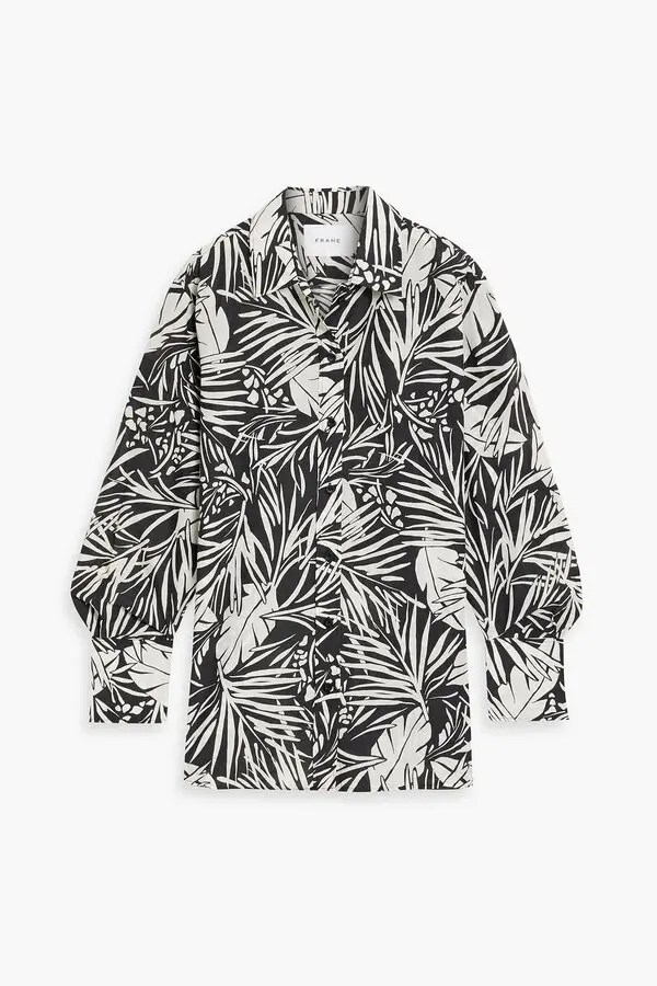 FRAME Printed Cotton And Silk-blend Shirt